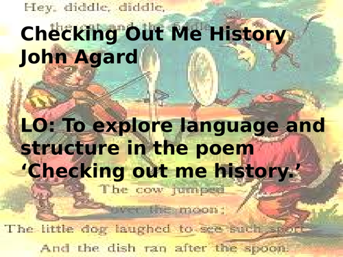 Checking out Me History John Agard fully annotated lesson AQA GCSE ...