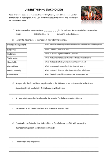 stakeholders recap worksheet | Teaching Resources stakeholders recap worksheet | Teaching Resources