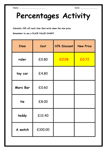 Percentages: 2 differentiated worksheets | Teaching Resources
