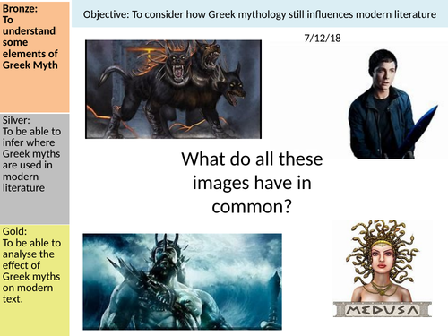 Percy Jackson and the lightening thief intro lesson - greek myth and ...