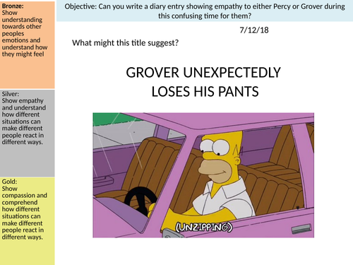 Percy Jackson and the lightening thief - Chapter 3 | Teaching Resources