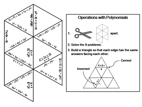 Operations with Polynomials Game: Math Tarsia Puzzle | Teaching Resources Operations with Polynomials Game: Math Tarsia Puzzle | Teaching Resources