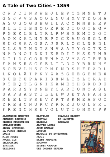 A Tale of Two Cities Word Search | Teaching Resources
