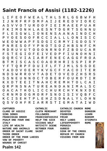 Saint Francis of Assisi Word Search | Teaching Resources