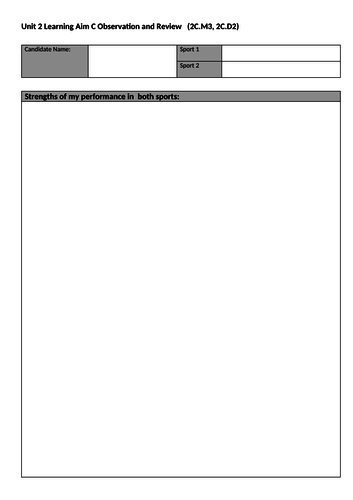 BTEC Level 1/Level 2 First Award in Sport: Learning Aim C worksheets ... BTEC Level 1/Level 2 First Award in Sport: Learning Aim C worksheets ...