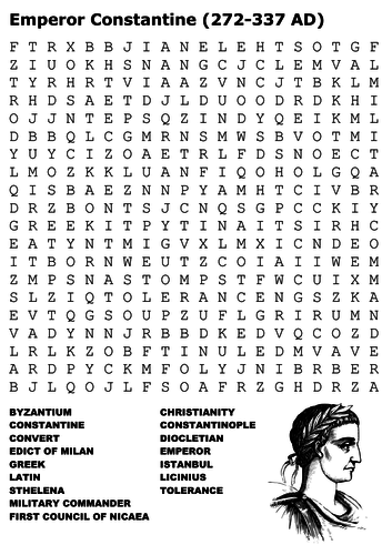 Emperor Constantine Word Search | Teaching Resources