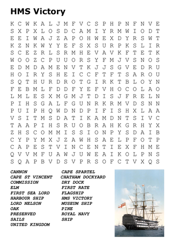 HMS Victory Word Search | Teaching Resources