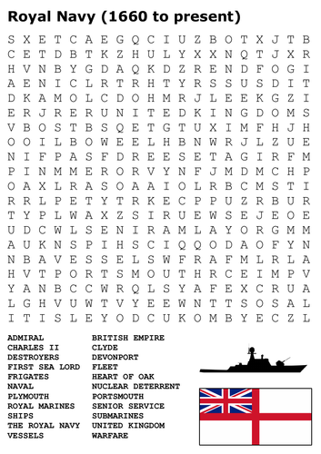 Royal Navy Word Search | Teaching Resources