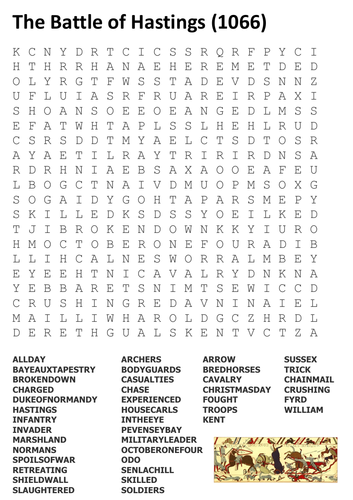 The Battle of Hastings (1066) Word Search | Teaching Resources