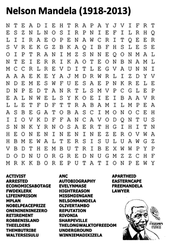 Nelson Mandela Word Search | Teaching Resources Nelson Mandela Word Search | Teaching Resources