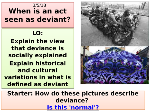 What is seen as an act of deviance | Teaching Resources