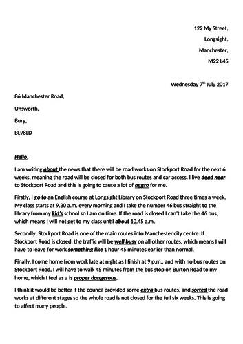 L1/ L2 FS English/general writing: using formal language and making ...