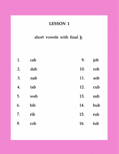 Pink Spelling List Montessori | Teaching Resources