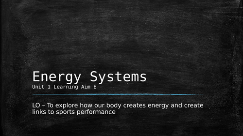 Level 3 BTEC Sport Unit 1 - Energy Systems | Teaching Resources Level 3 BTEC Sport Unit 1 - Energy Systems | Teaching Resources