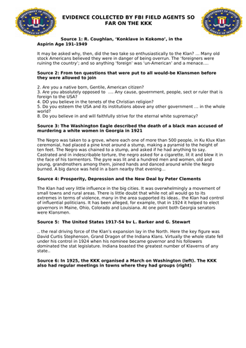 Ku Klux Klan | Teaching Resources