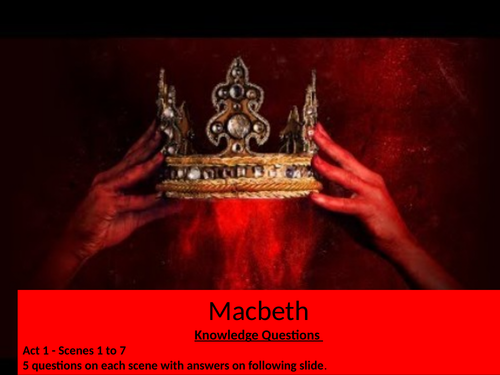 Macbeth Act One Knowledge Questions | Teaching Resources
