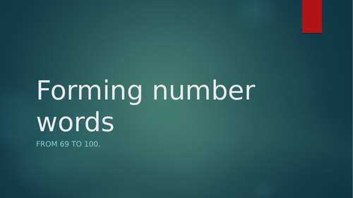 Number words from 69-100 | Teaching Resources