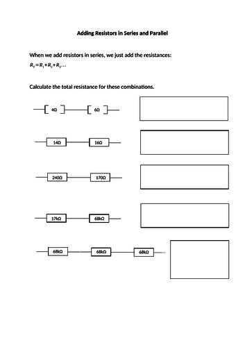 Adding Resistors in Series and Parallel | Teaching Resources Adding Resistors in Series and Parallel | Teaching Resources