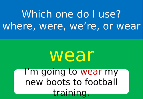 Were, Where, We're or Wear? 4 x A4 Posters | Teaching Resources