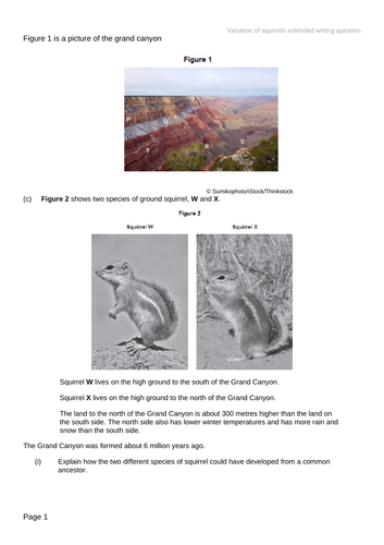 Extended writing question and marking grid: variation | Teaching Resources Extended writing question and marking grid: variation | Teaching Resources