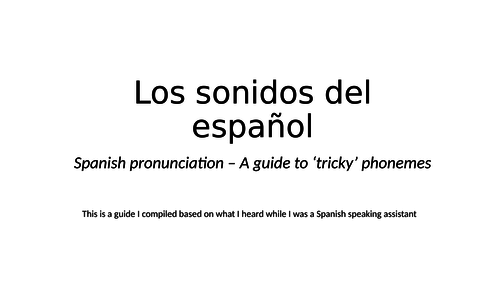 Spanish Pronunciation Guide | Teaching Resources