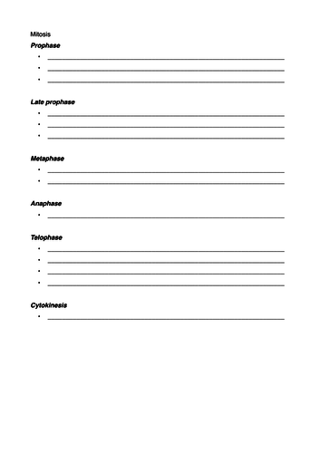 Mitosis matching | Teaching Resources