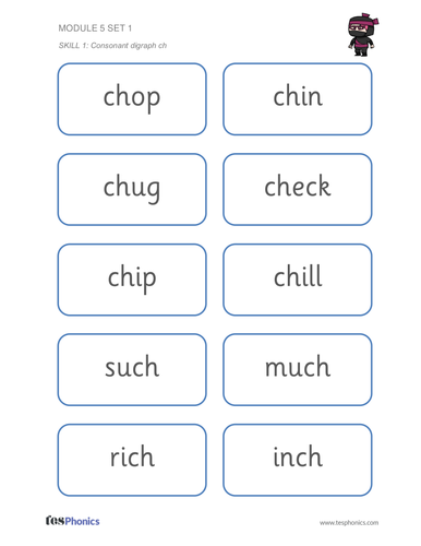 Consonant Digraph (ch) Activity Sheet - Phase 3 | Teaching Resources