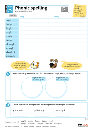 Ough Words Worksheet