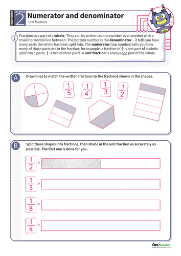 Unit Fractions Worksheet - KS2 Number | Teaching Resources Unit Fractions Worksheet - KS2 Number | Teaching Resources