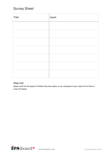 Blank Questionnaire Template