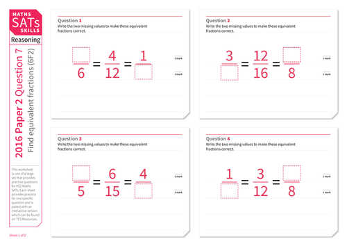 Making Equivalent Fractions Ks2 Maths Sats Reasoning Practice