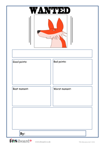 Fox Wanted Poster Template - The Gingerbread Man - KS1 Literacy ... Fox Wanted Poster Template - The Gingerbread Man - KS1 Literacy ...