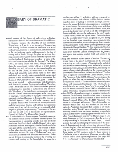 Glossary of Dramatic Terms | Teaching Resources