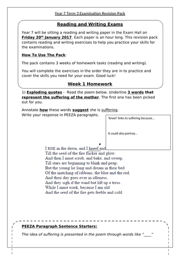 KS3 Exam Revision Packs | Teaching Resources