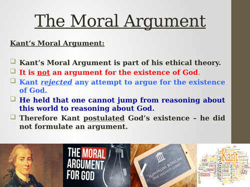 Kants Moral Argument For Gods Existence Teaching Resources