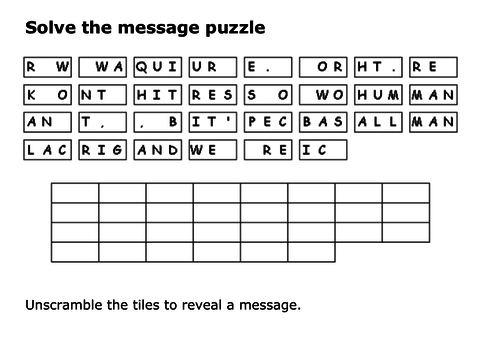 Solve the message puzzle from Aretha Franklin | Teaching Resources