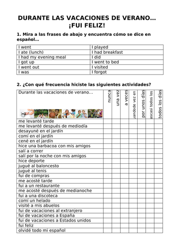 Durante las vacaciones - During the holidays: using the preterite ...