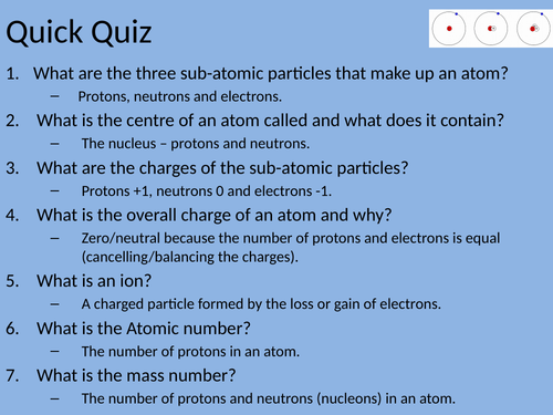 Atomic Structure & Isotopes | Teaching Resources