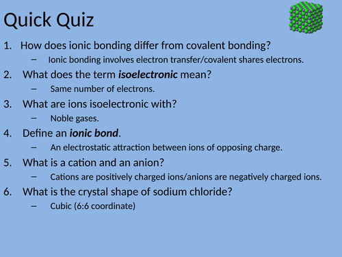 Bonding & Structure | Teaching Resources Bonding & Structure | Teaching Resources