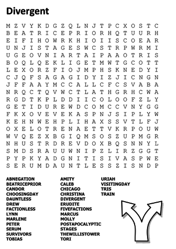 Divergent Word Search | Teaching Resources