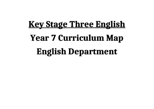 English Year 7 - English Curriculum Map | Teaching Resources English Year 7 - English Curriculum Map | Teaching Resources