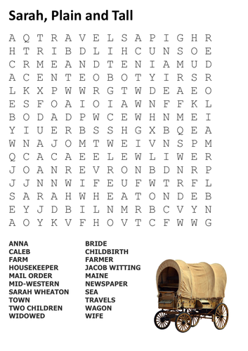 Sarah, Plain and Tall Word Search | Teaching Resources