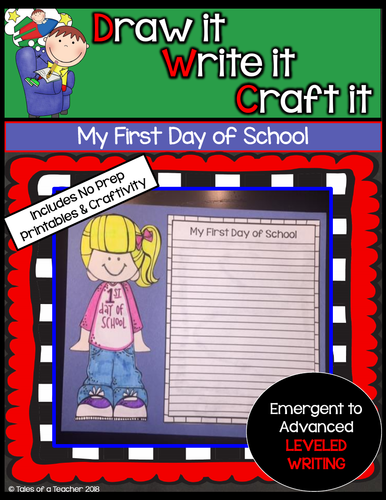 First Day of School ~ Writing Craftivity | Teaching Resources