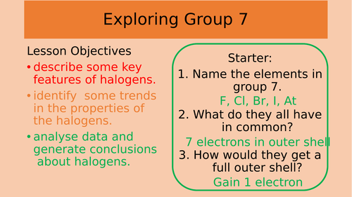 Exploring Group 7 | Teaching Resources