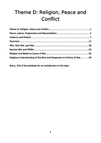 AQA GCSE Religious Studies Theme D: Religion, Peace and Conflict ... AQA GCSE Religious Studies Theme D: Religion, Peace and Conflict ...