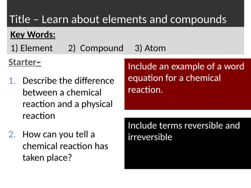 C1 Atomic Structure Aqa 1 9 Teaching Resources