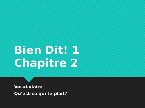 Bien Dit 1 Chapitre 2 Vocabulaire PowerPoint | Teaching Resources