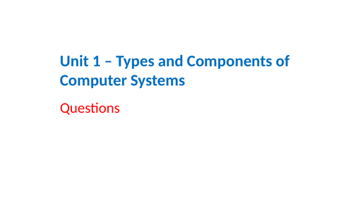 IGCSE Cambridge ICT – Section 1 – Types and Components of a Computer ... IGCSE Cambridge ICT – Section 1 – Types and Components of a Computer ...