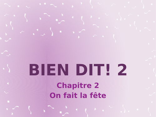 Bien Dit 2 Chapitre 2 Vocabulaire PowerPoint | Teaching Resources