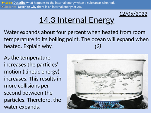 OCR A level Physics: Internal Energy | Teaching Resources